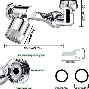 1080 Degree Rotatable Faucet Aerator-1080 Rotating Faucet Extender-Swivel Faucet Attachment With 2 Water Outlet Modes For Bathroom Sink/Washing Face, Rinse Fruits, Brush Teeth