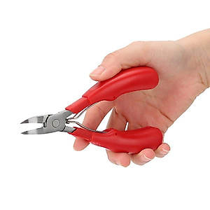 Uxsiya Pedicure Cutter Tool Cuticle Scissors Nail Cuticle Pliers Nonslip Stainless Steel for Salon for Home Use Nail Care Different Nail Red