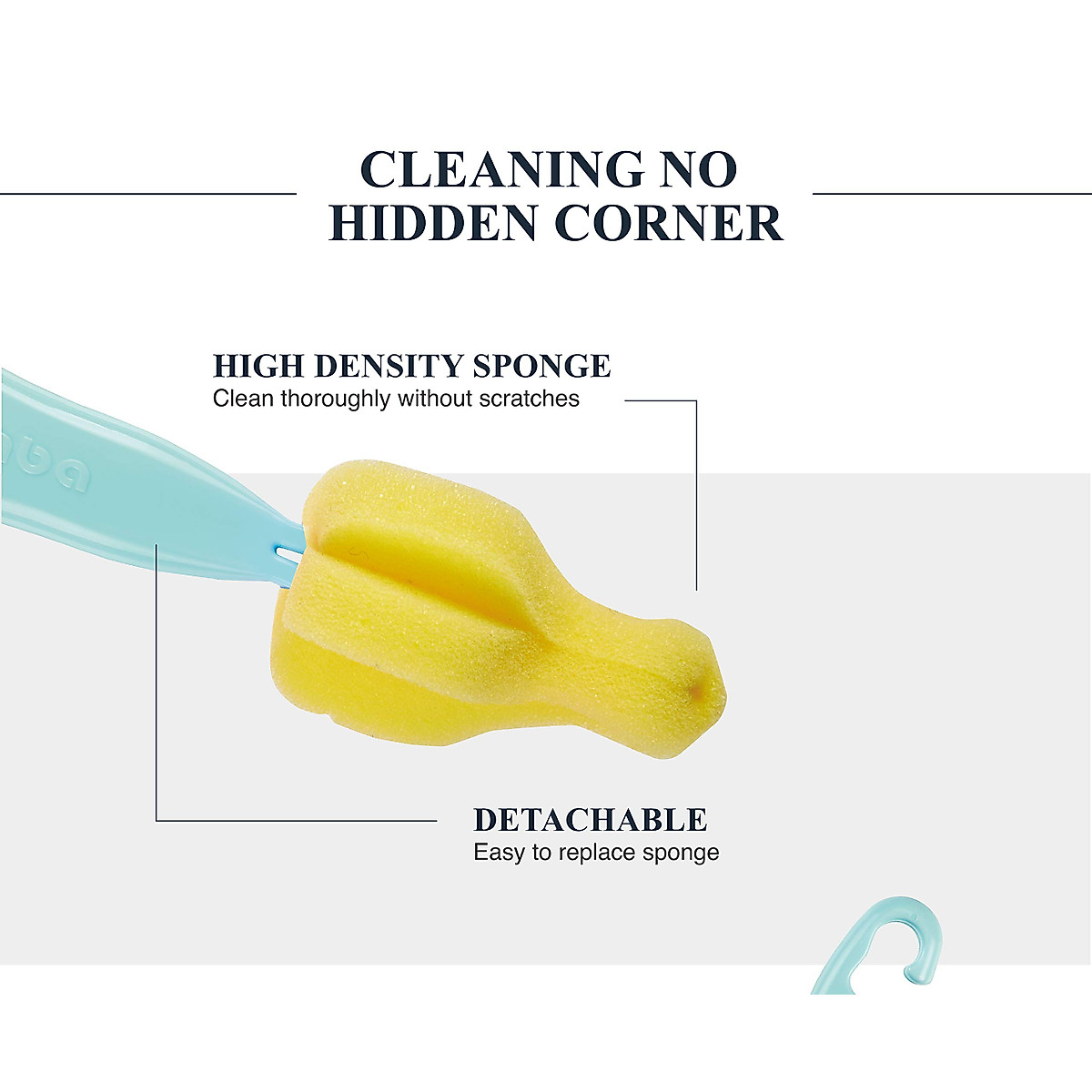 Simba Sponge Nipple Brush with Easy Hanging Hook (Turquoise)