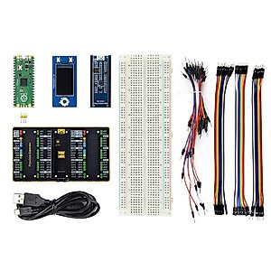 Waveshare Evaluation Kit (Type B) Compatible with Raspberry Pi Pico Includes Pico + Color LCD + IMU Sensor + GPIO Expander Comes with Demo Code for GPIO, PWM, I2C, SPI (8 Items)