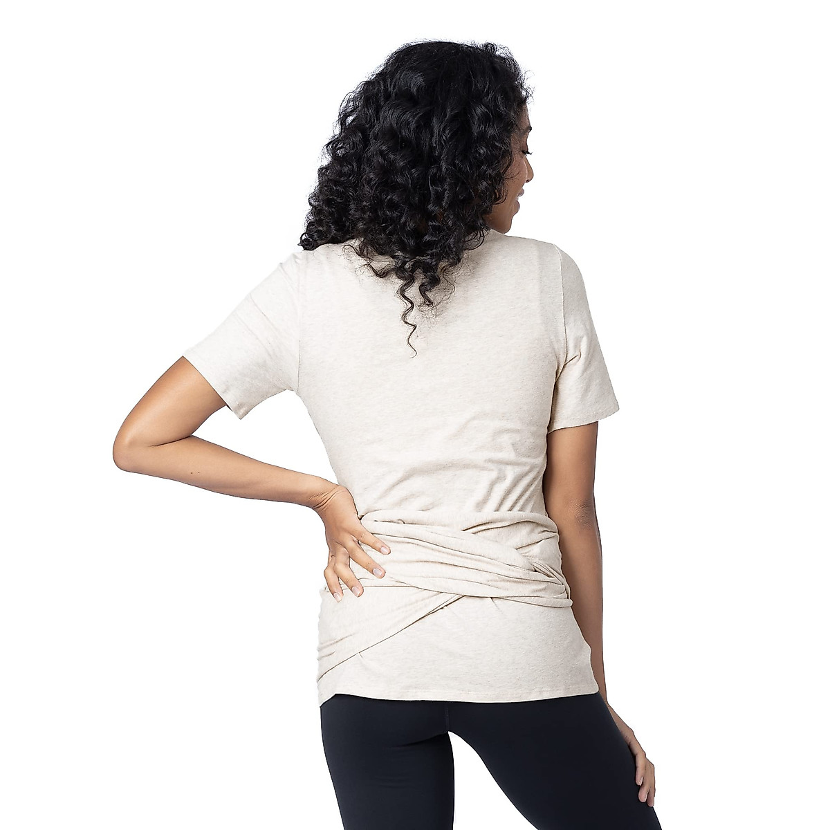 Kindred Bravely Organic Cotton Skin to Skin Wrap Top | Kangaroo Shirt for Mom and Baby (Oatmeal Heather, Medium)