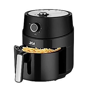 JKM Air Fryer 4.7 Quart, mechanical Air Fryer Oven, Adjustable Timer & Temp, No Oily Smoke Frying Cooking, Auto Shut Off, 1500W, Black