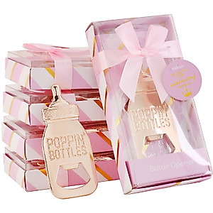 24 Pcs Poppin Bottle Openers for Baby Shower Favors,Gifts and Decorations，Bottle Opener for Girl Baby Shower Souvenirs for Guest/Pink Girl Baby Shower Decor Supplies (Baby Pink, 24)