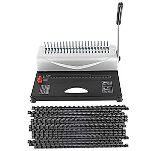 Heavy Duty Comb Binding Machine 450 Sheet 21 Hole Handle Manual Paper Punch Binder with 100pcs Starter Kit 3/8'' Comb Binding Spines