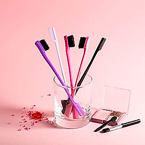 5 Pieces Hair Edge Brush Double Sided Control Hair Brush Comb Combo Pack Smooth Comb Grooming (5 Colors)