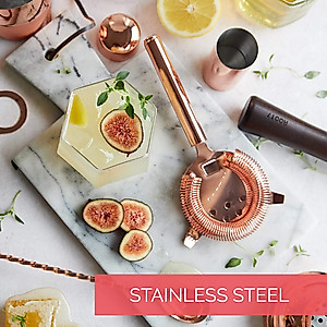 Copper Cocktail Strainer | Stainless Steel Hawthorne Strainer with Copper Finish, Bartender Tool, Easy Use Barware, Part of The Bartender Collection by Root7