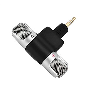 Mini Stereo Microphone for PC Laptop MD Camera, Directional Condenser Flexible Microphone Vlogging Microphone with 3.5mm Gold-Plating Plug