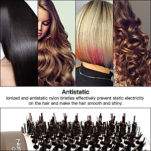 Aozzy Round Brush Set, Boar Bristle Round Brush for Blow Drying, 4 Different Sizes, Nano Thermal Barrel Round Hair Brush for Curling and Straightening, Drying, Styling, Blow Out Brush for Women