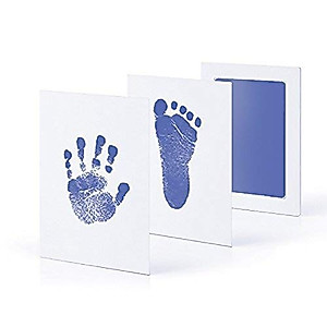 2 Pack Black and Blue Clean Touch Safe InkPads Hand and Footprint Newborn Baby Handprint or Footprint Clean Touch Ink Pad (2 Pack Black & Blue Ink Pad)