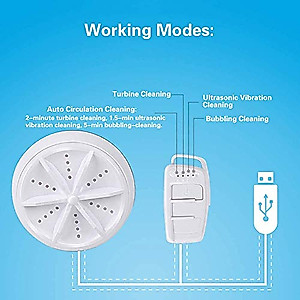 Portable Mini Washing Machine Turbine Washer USB Travel Outdoors Camping Apartment Laundry Washer Adjustable Modes