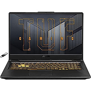 2022 Asus TUF FX706HE Gaming Laptop 17.3” 144Hz FHD Display Intel 6-Core i5-11260H 32GB DDR4 1TB NVMe SSD - NVIDIA GeForce RTX 3050Ti 4GB GDDR6 WiFi 6 - RGB Backlit Keyboard RJ45 Win 10 Pro