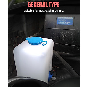 Zlirfy Universal Windshield Washer Bottle,12V Car Windshield Washer Pump Fluid Reservoir Sprayer Kit,Washer Fluid Reservoir Bottle Kit with Pump Jet Button Switch,Replace OEM: 160186