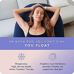 Moon Pod Adult Beanbag Chair, Gray – The Zero-Gravity Bean Bag Chair for Stress, Comfort, and All Day Deep Relaxation – Ultra Soft and Ergonomic Support for Back and Neck – for The Whole Family