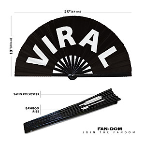Viral Hand Fan Foldable Bamboo Circuit Hand Fan Funny Gag Slang Words Expressions Statement Gifts Festival Accessories Rave Handheld Circuit Event Fan Clack Fans (Black)