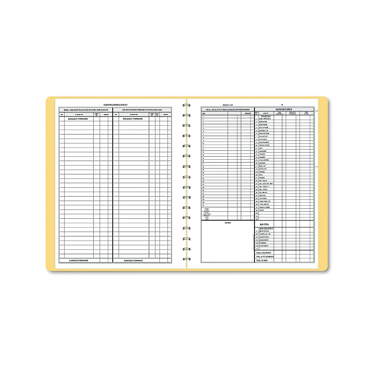 Dome 612 Bookkeeping Record, Tan Vinyl Cover, 128 Pages, 8 1/2 x 11 Pages