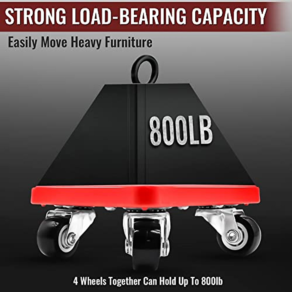 Furniture Dolly & Furniture Lifter Set,Furniture Mover with 4 Wheels, 360° Rotation Wheels Furniture Movers,800 Lbs Load Capacity,for Moving Heavy Furniture, Refrigerator, Sofa, Cabinet（Red）