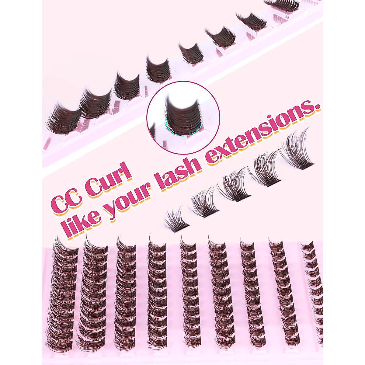 Brown Lash Clusters, Individual Lashes with Brown Color, 110pcs Dark Brown Lash Extension Natural Look Cluster Lashes DIY Eyelashes Extensions by Goddvenus