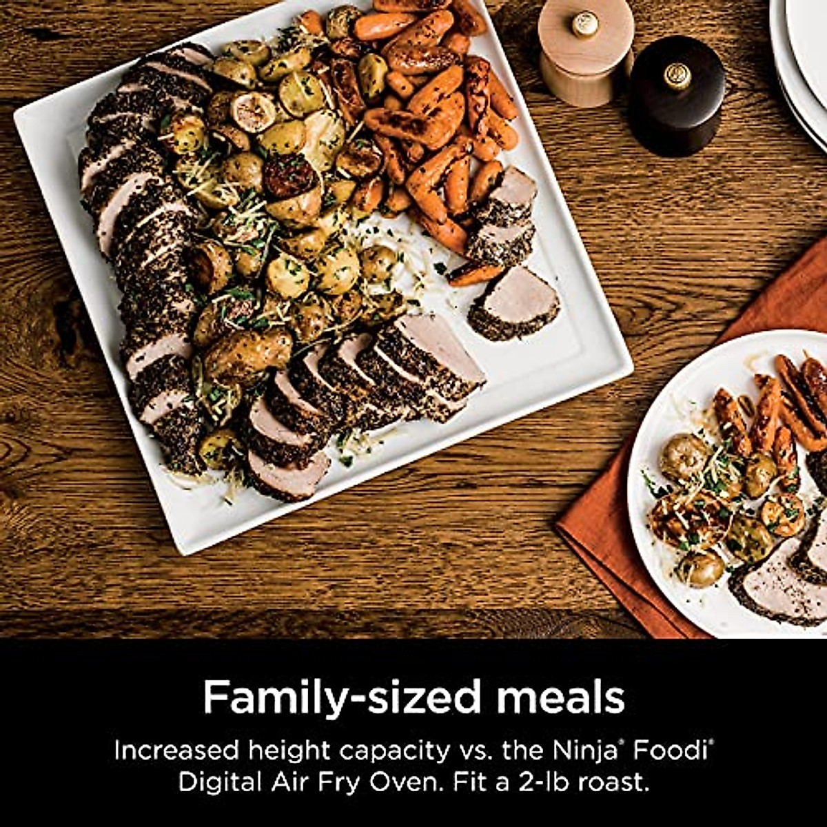 Ninja SP301 Dual Heat Air Fry Countertop 13-in-1 Oven with Extended Height, XL Capacity, Flip Up & Away Capability for Storage Space, Silver (RENEWED)