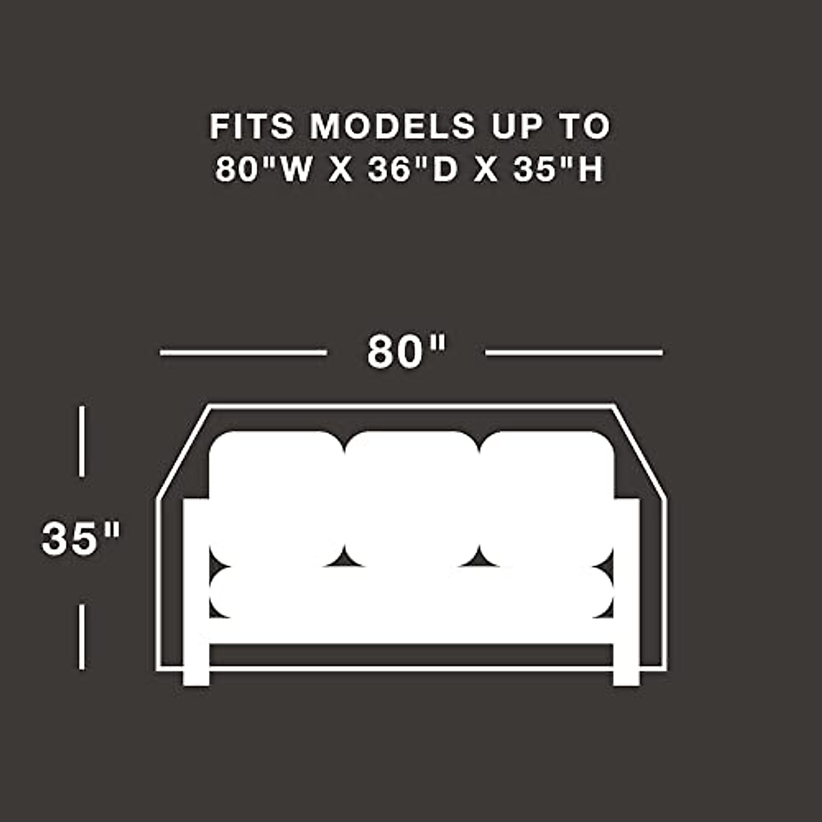 True Guard Patio Furniture Covers Waterproof Heavy Duty - Sofa or Couch Cover, 600D Rip-Stop, Fade/Stain/UV Resistant for Outdoor Patio Furniture, Dark Brown