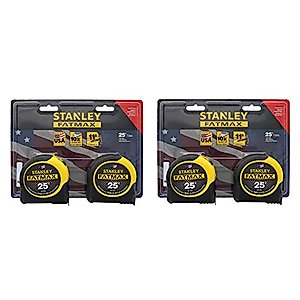 Stanley Consumer Tools FMHT74038 25' Fatmax Tape Measure, 2 Tape Measures per Pack, 4 Tape Measures Total