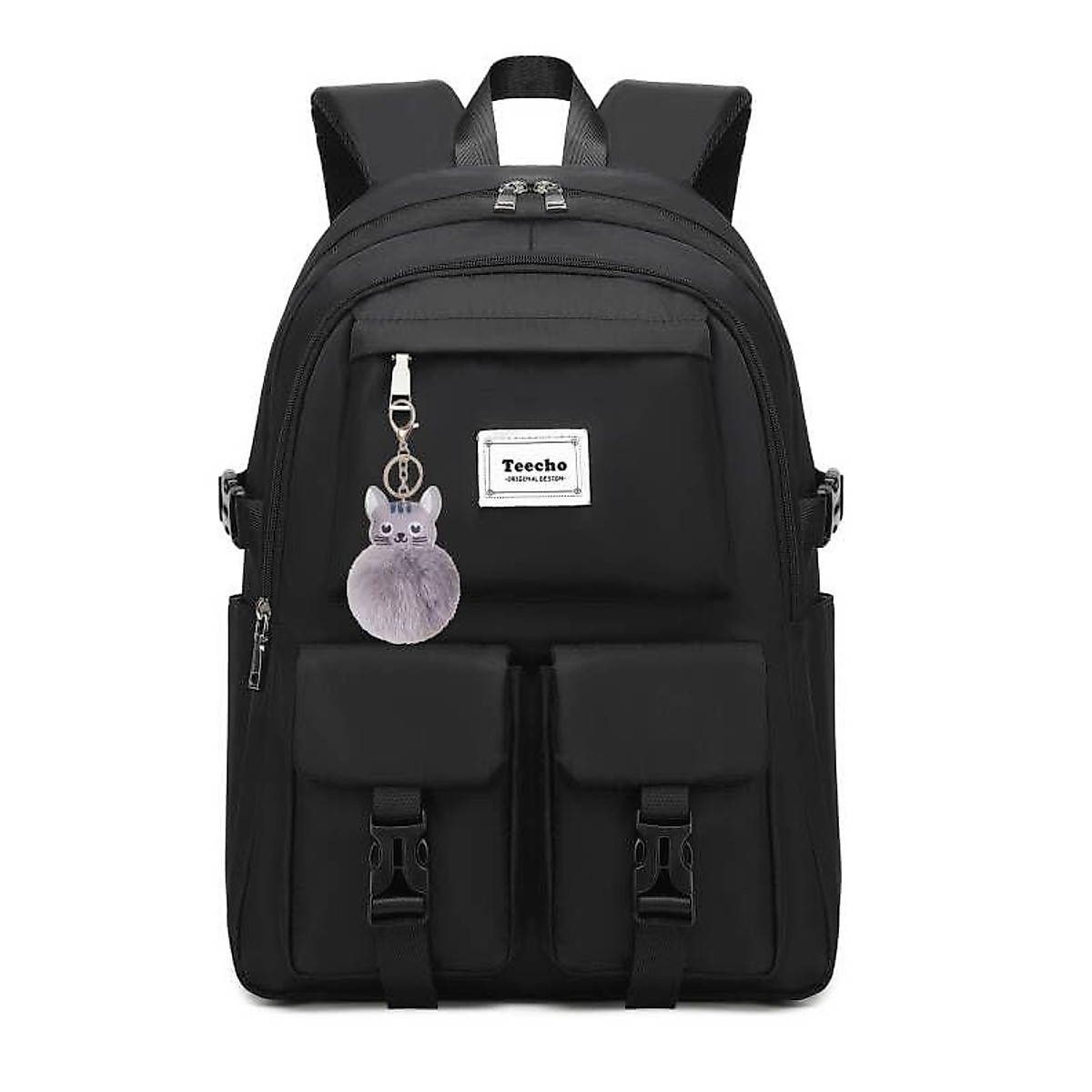 Teecho Stylish Laptop Backpack For Men and Women Roomy Rucksack for Travel Black