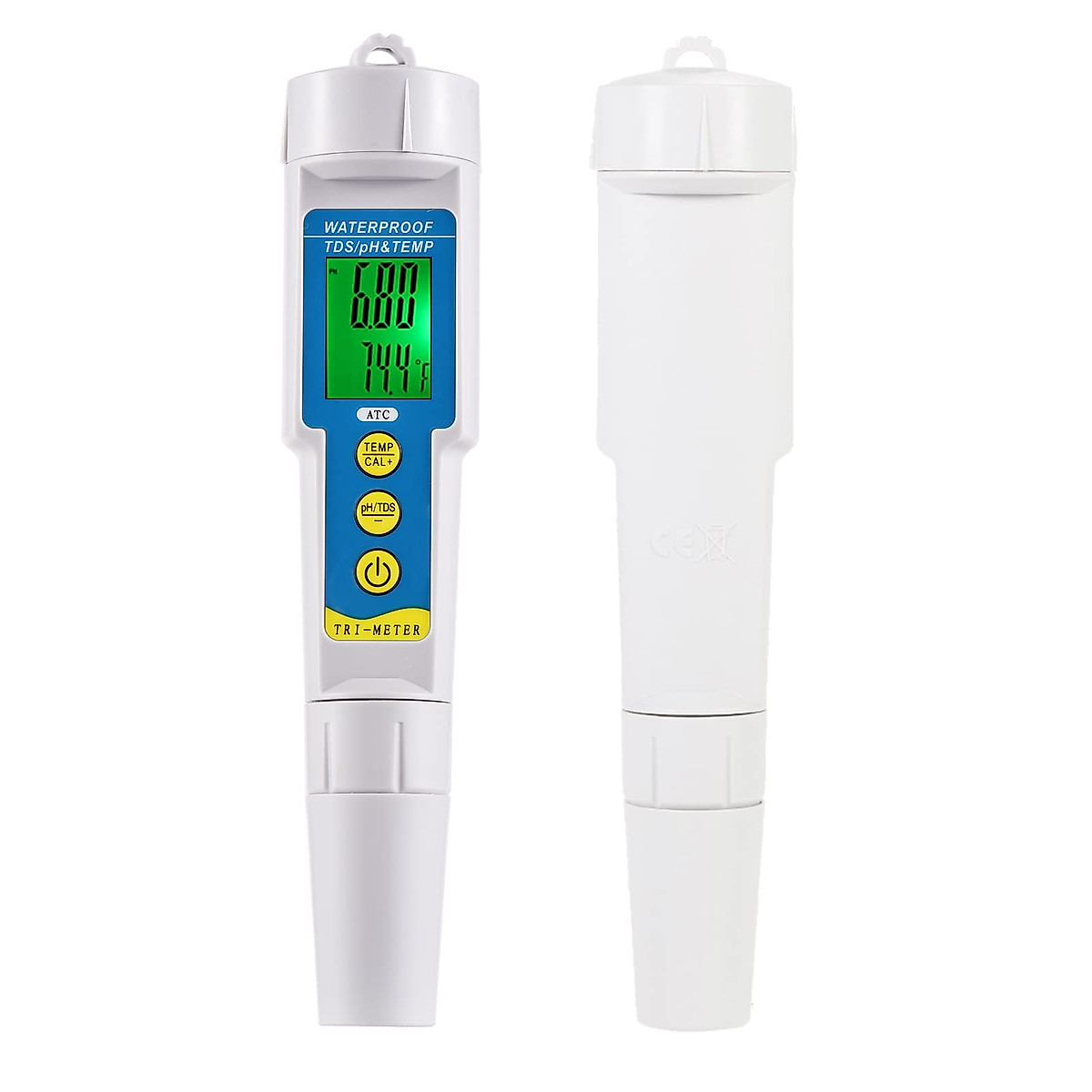 BUZHI pH & / Temp Meter, Mini Professional 3 in 1 Water Quality Tester Multi-Parameter Water Quality Monitor pH & Meter Acidometer Water Quality Analysis Device