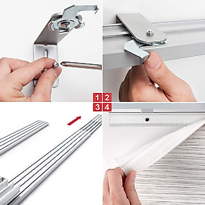 GoDear Design Adjustable Sliding Door Blinds 45.8"- 86" W x 96" H, Extendable Vertical Blinds for Patio Doors, Panel Track Blinds for Windows, Trimmable Fabric Glass Door Shades, Semi-Privacy, Zipper