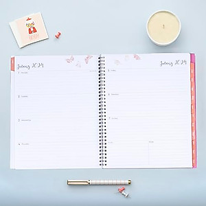 Blue Sky 2024 Weekly and Monthly Planner, January - December, 8.5" x 11", Frosted Cover, Wirebound, Fly By (140195-24)
