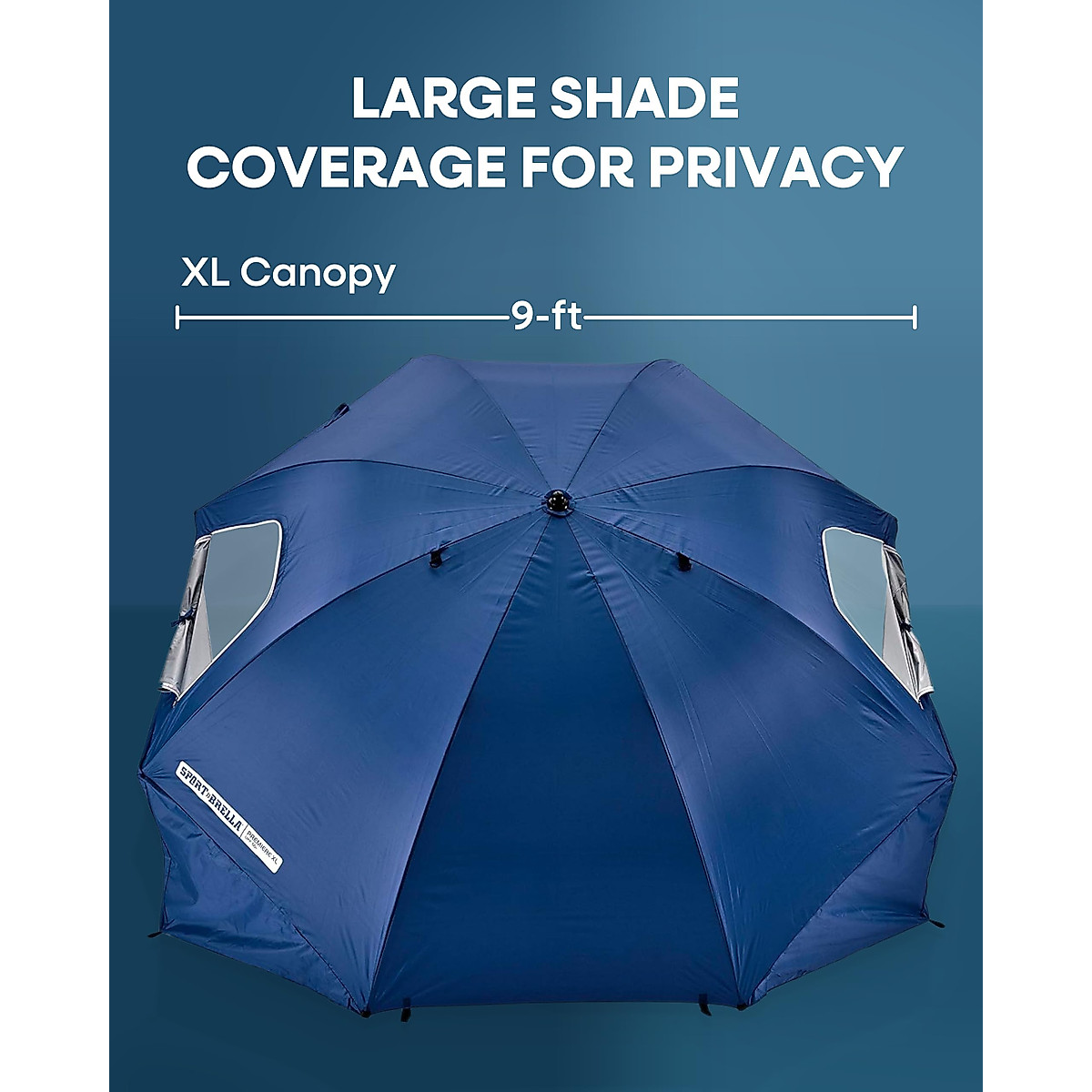 Sport-Brella Premiere XL UPF 50+ Umbrella Shelter for Sun and Rain Protection (9-Foot, Blue)