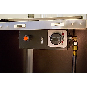 Hiland HLDSO1-WGTHG Pyramid Glass Tube Propane Patio Heater w/Wheels, 40,000 BTU, Hammered Bronze