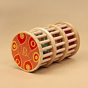 B. toys by Battat B. A-Maze Rain Rush Dexterity Toy – Classic Baby Rainmaker Toy – Development Natural Wooden Toys for Toddlers