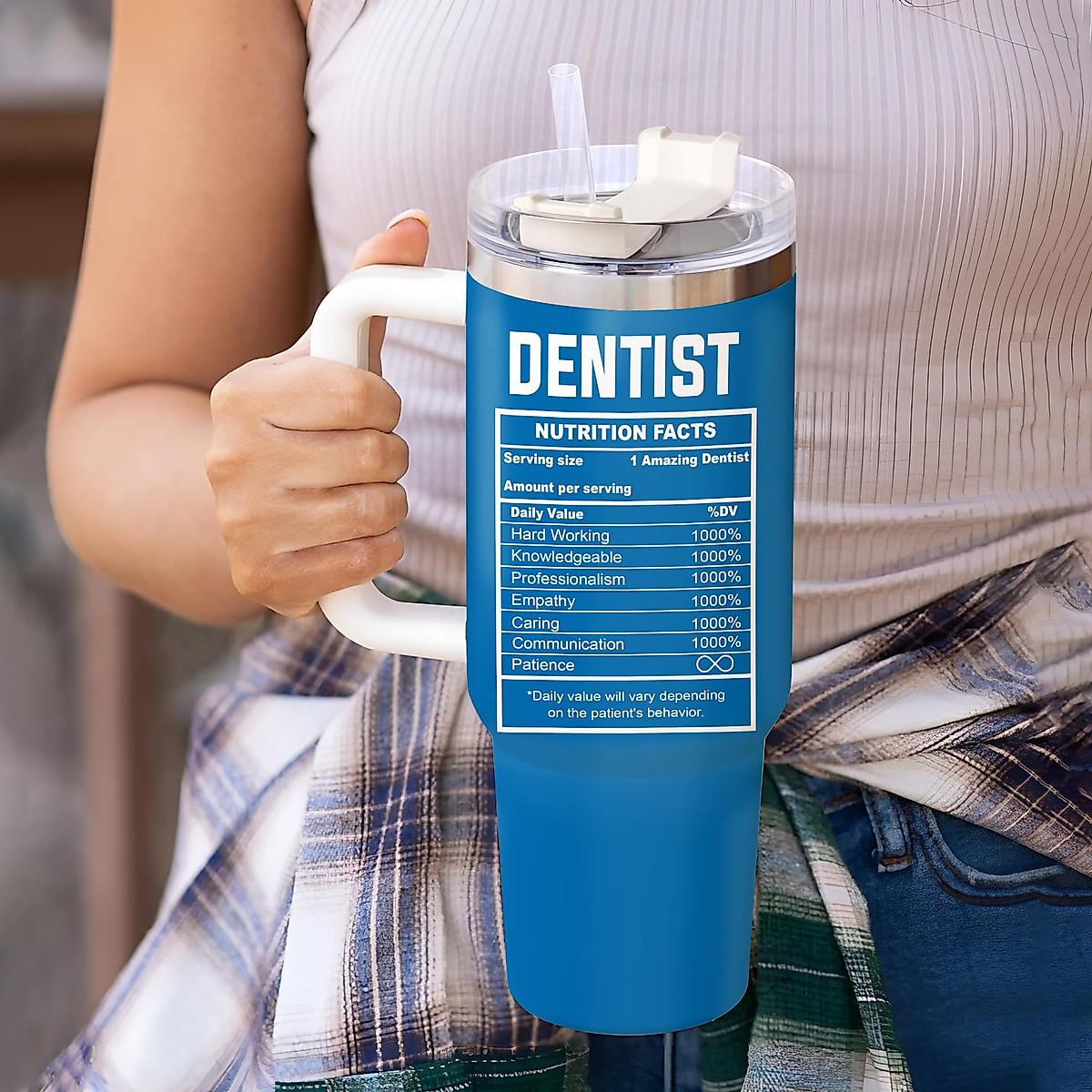 Hyturtle Personalized Dentist Tumbler - Dentist Gifts For Women Men - Dental Assistant Gift - Dental Hygienist Gifts - Dentist Appreciation Gifts - Custom Name Tumbler 40oz Stainless Steel Coffee Cup