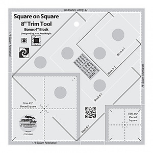 Creative Grids Square on Square Trim Tool - 4in or 8in Finished - CGRJAW8