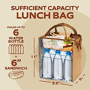 VonNova Lunch Bag Women, Lightweight and Water-Resistant Tyvek® Material, 1 Stainless Spork and pouch, Easy to clean Reusable Lunch Bag, Lunch box for Women, Lunch Tote, Insulated Lunch Bags for Women