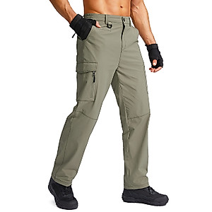 Men's Hiking Cargo Pants Water Resistant Quick Dry Lightweight Outdoor Tactical Pants for Men with Multi Pocket (Sage, M)