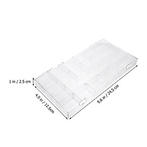 FOMIYES 1Pcs Nail Art Tip Storage box Nail Charm Storage Organizer Transparent False Nail Container Plastic Bead Storage Case with Movable Dividers for Small Earring Jewelry Craft