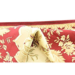 Unique Loom Versailles Collection Traditional Classic Floral Motif Area Rug (8' 0 x 10' 0 Rectangular, Burgundy/ Ivory)