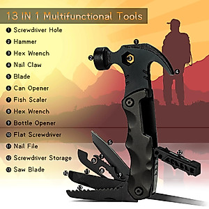 Multitool Hammer Camping Accessories, Multi Tools Cool Gadgets Stocking Stuffers Gifts for Men Dad Husband Grandpa Him Boyfriend Women Fathers Day Birthday Valentines Christmas