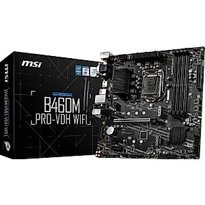 MSI B460M PRO-VDH WiFi ProSeries Motherboard (mATX, 10th Gen Intel Core, LGA 1200 Socket, DDR4, Dual M.2 Slots, USB 3.2 Gen 1, 2.5G LAN, D-SUB/DVI/HDMI, Wi-Fi) (Renewed)