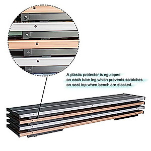 GL GLOBAL LIFE Multifunctional Portable Indoor Outdoor Public Backless Folding Bench Chair Seating for Patio Garden Garage Party Hallway Mudroom Corridor Gym Playground Pool Court Activity Event