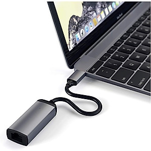 Satechi Aluminum Type-C Gigabit Ethernet Adapter - Compatible with 2022 MacBook Pro/Air M2, 2021 MacBook Pro M1, 2020 MacBook Air/Pro M1, 2021 iPad Pro M1 (Space Gray)