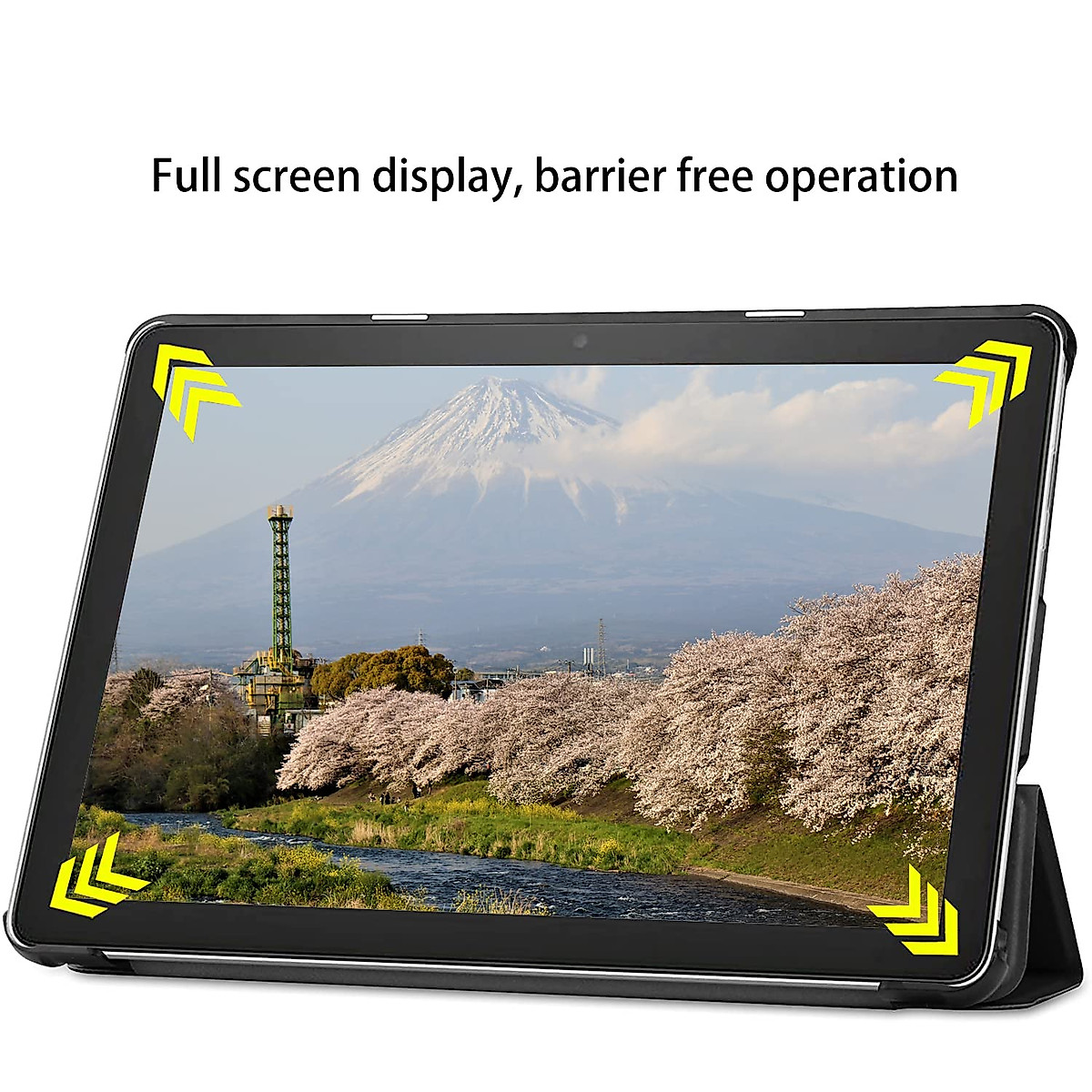 Case Compatible with for Amazon fire HD 10 2021 / HD 10 Plus Tablet Cases Auto Sleep Function Slim Light-Weight PU Leather Smart Tablet Shell Cover Foldable Stand Case Fit (Black)