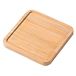 Leefasy 2Pieces Wooden Vanity Tray, Soap Dispenser Tray Pedestal Stand Countertop Organizer Holder Soap Holder Bathroom Tray, for Kitchen Sink Bathroom Home, Round and Square