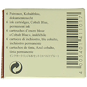 GRAF von Faber-Castell Ink Cartridges, Box of 6, Cobalt Blue (FC141101)