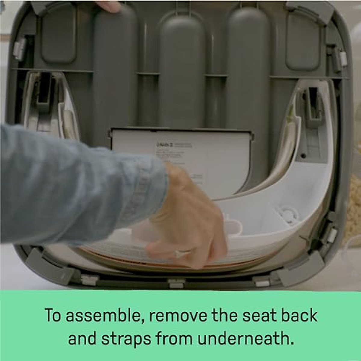 Ingenuity Baby Base 2-in-1 Booster Feeding and Floor Seat with Self-Storing Tray - Slate