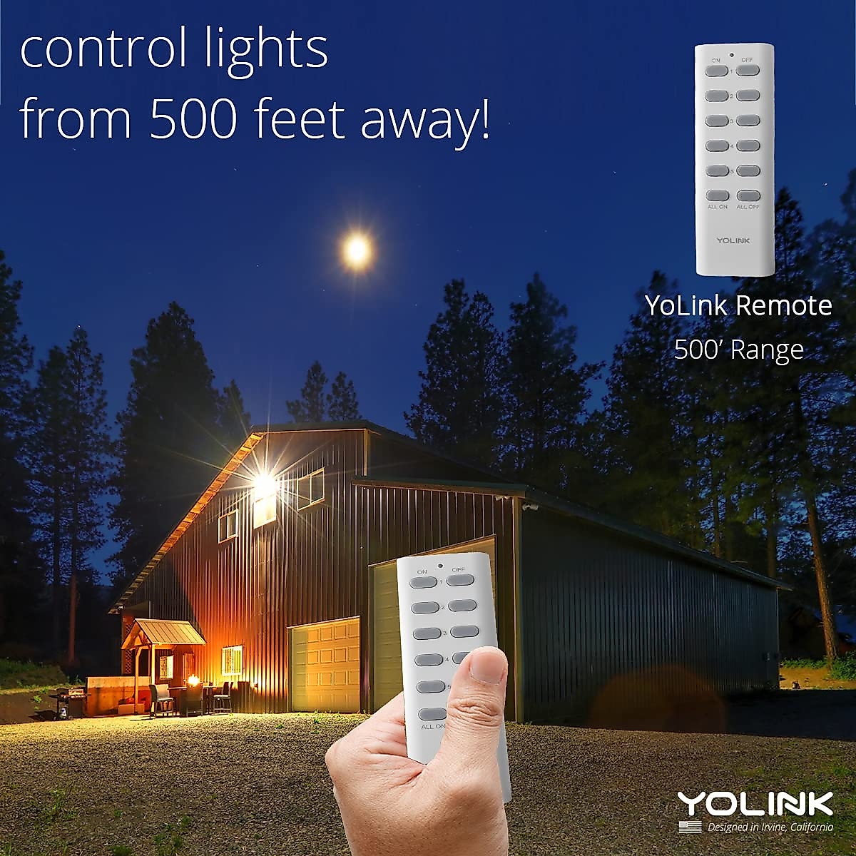 YoLink Remote, 500 Feet World's Longest Range Smart Remote Controller One Button Plugs Switches Outlets Grouping and Controlling, LoRa Enabled Smart Home Automation Device