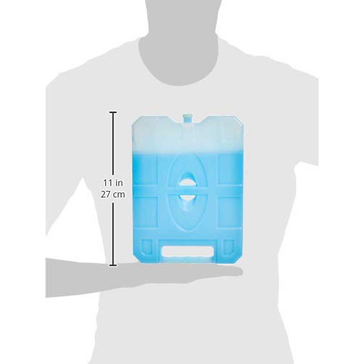 Amazon Basics Reusable Hard Sided Rectangular Ice Pack, Pack of 4, Large, Blue, 10.4" X 7.9" X 1.2"