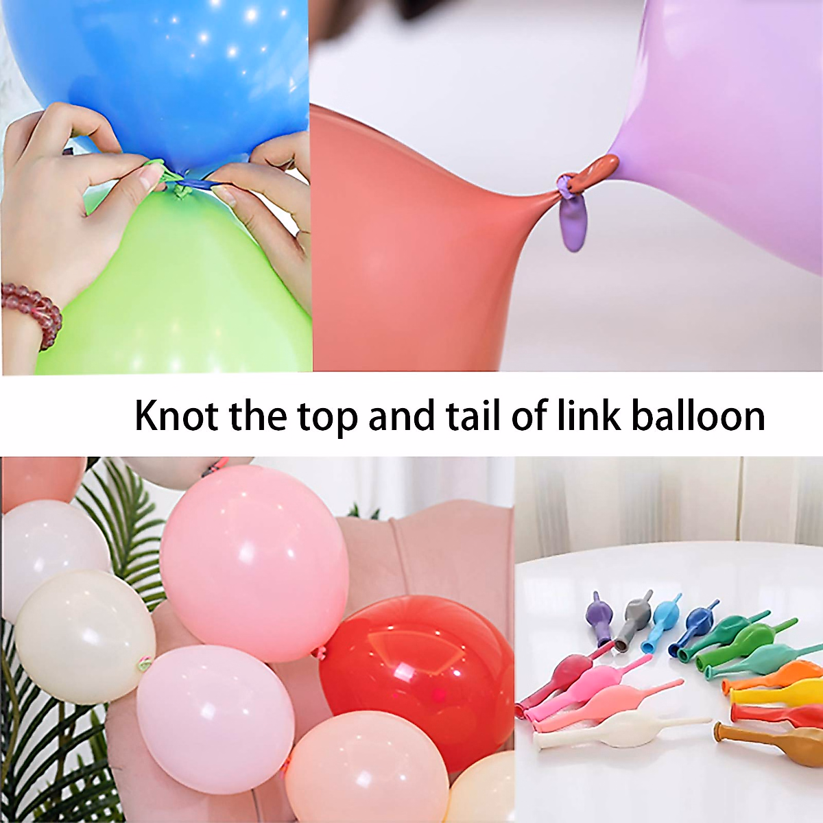 IN-JOOYAA 6 Inch White Latex Link Balloon 100 Pcs Quick Linkable Balloon for Party Decoration