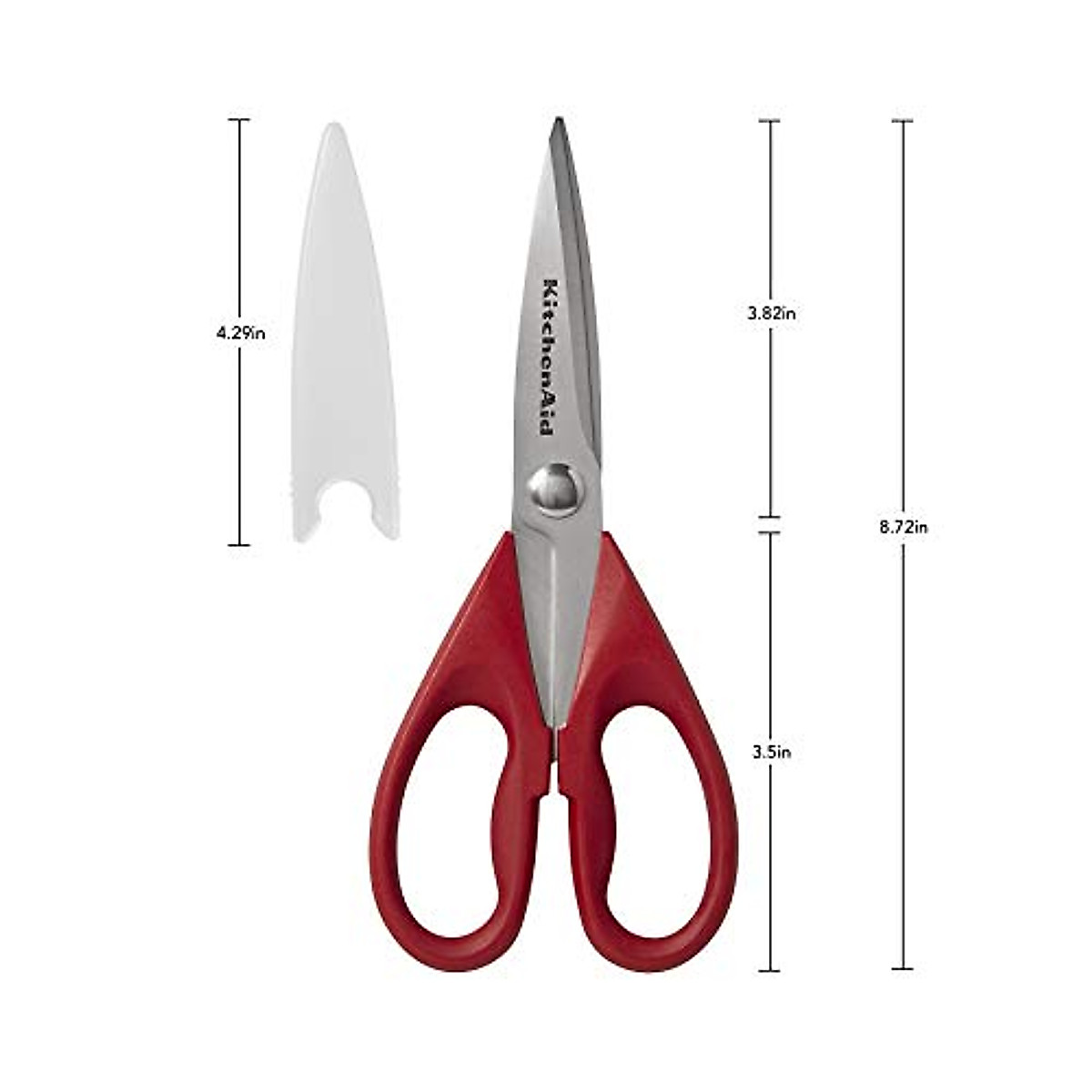 KitchenAid All Purpose Shears with Protective Sheath, 8.72-Inch, Red