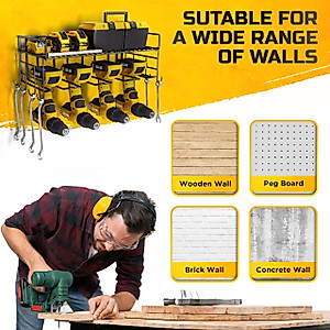 Voltigrip Power Tool Organizer Wall Mount- Heavy-Duty 2-Layers Tool Organizers and Storage for Garage and Workshop – Power Tool Holder, Drill Organizer & Power Tool Storage for Efficient Utility